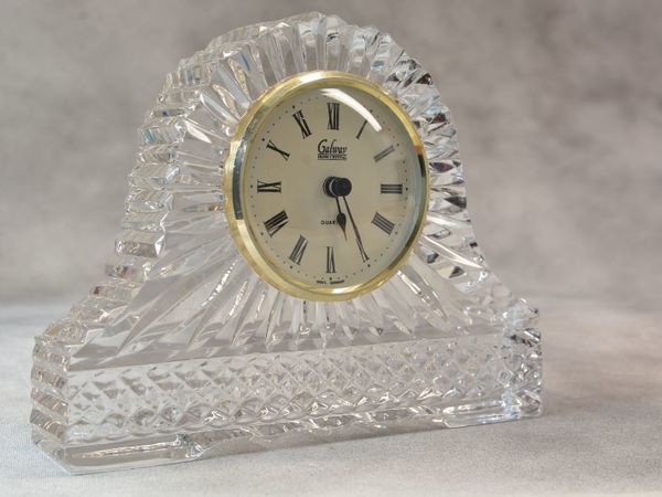 Galway Irish Crystal Mantle/desk Clock Quartz/made In Germany for sale ...