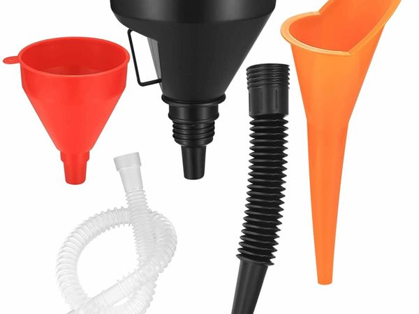 3 Pcs Right Angle Flexible Plastic Funnel Set, Universal Car Gasoline ... 3 Pcs Right Angle Flexible Plastic Funnel Set, Universal Car Gasoline ...