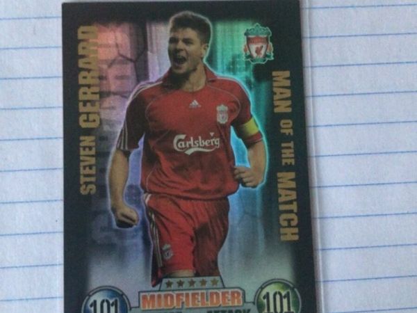 MATCH ATTAX 2007/08 STEVEN GERRARD 100 101 MAN OF THE MATCH CARD for sale in Westmeath for €25 ...