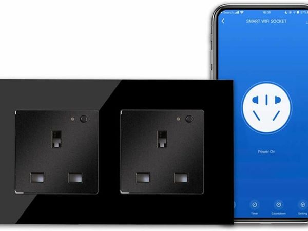 CNBINGO Touch Light Switch, Black Double Light Switch, Tempered Glass ... CNBINGO Touch Light Switch, Black Double Light Switch, Tempered Glass ...