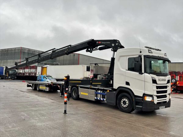 Scania R450 FLATBED W/ HIAB CRANE DRAWBAR SPEC OUT for sale in Co ...