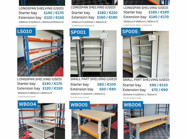 Shelving and workbench for sale in Co. Monaghan for €400 on DoneDeal