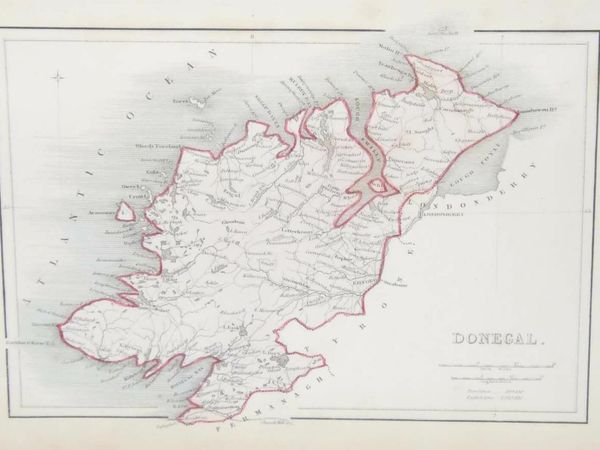 Antique Colour Map Of Donegal Circa 1840s for sale in Co. Waterford for ...