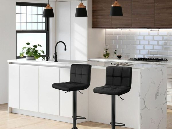 2 x Bar Stool black velvet high quality well-uphol for sale in Co ...