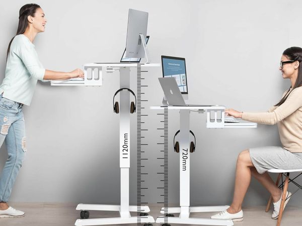 65×45cm Two-Tier Mobile Computer Workstation for sale in Co. Dublin for ...