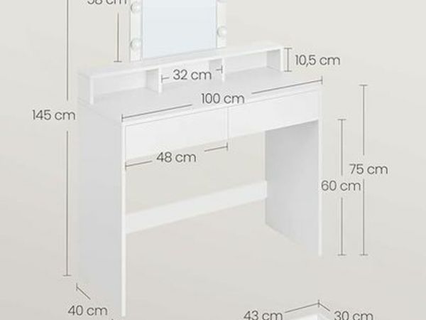 Large Dressing table with Hollywood mirror for sale in Co. Longford for ...