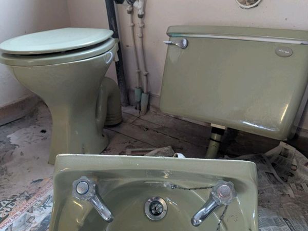 Avocado Green Bathroom Ware (toilet and sink basin for sale in Co. Cork ...