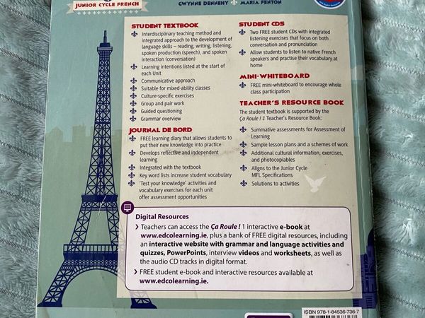 Junior Cycle French Ca Roule 1 text &work book for sale in Co. Kerry ...