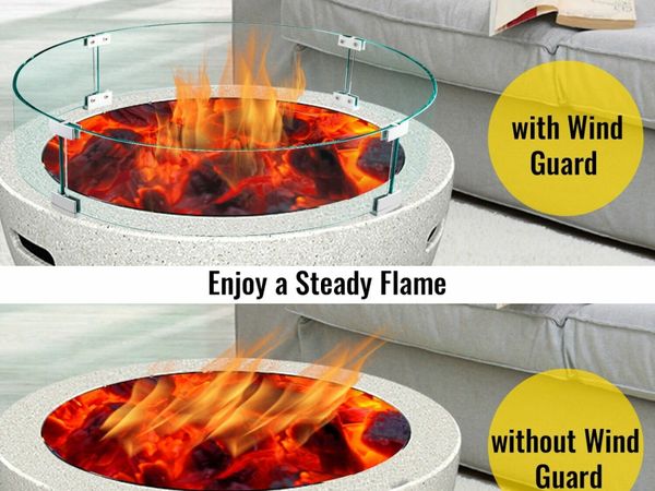 Fire Pit Wind Guard – Round Glass Shield, 24 x 24 for sale in Co ...