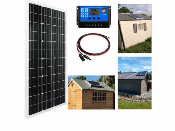 12V 100W solar panel kit for shed lighting CCTV for sale in Co. Offaly ...
