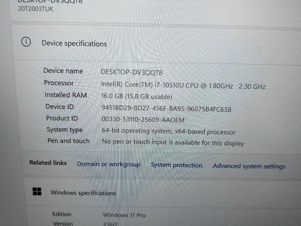 Lenovo ThinkPad X13 Yoga G1 Core i7 10510U (10th Gen) 16GB RAM 500GB ...