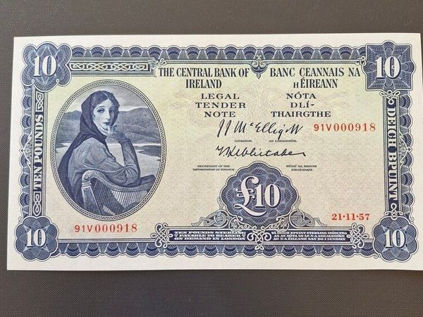 1957 Lady Lavery 10 Pound Notes in Sequence for sale in Co. Galway for ...