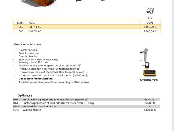 Berti Fixed Tooth 3 ton Mini Mulcher for sale in Co. Meath for €1,234 ...