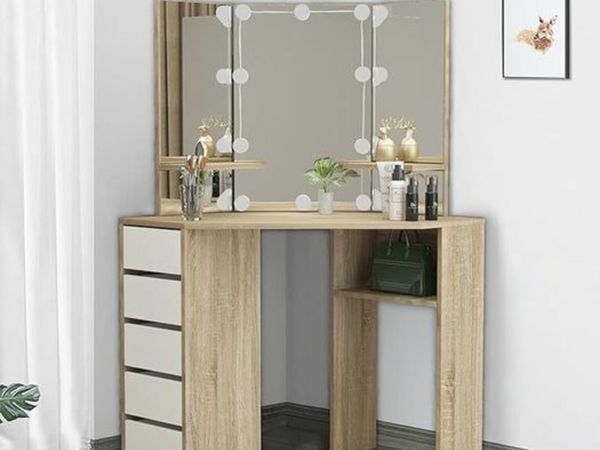 Dressing Table with LED Lighting Oak colour Corner for sale in Co ...