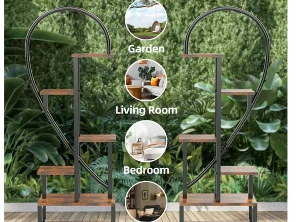 2x Half-Heart Plant Stand Metal Flower Display Rac for sale in Co ...