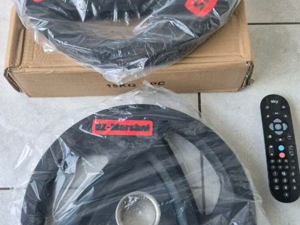 Brand new 2x15 kilo Olympic weight plates for sale in Co. Dublin for € ...