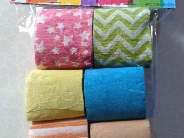 BOX OF CHALK & PACKET OF PAPER STREAMERS (NEW). for sale in Co ...