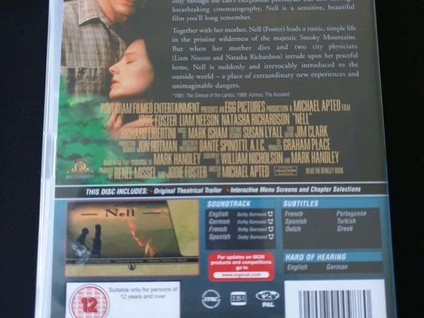Nell 1994 DVD Jodie Foster Liam Neeson for sale in Co. Donegal for €12 ...