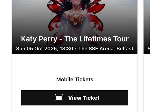 Katy Perry tickets for sale in Co. Westmeath for €250 on DoneDeal