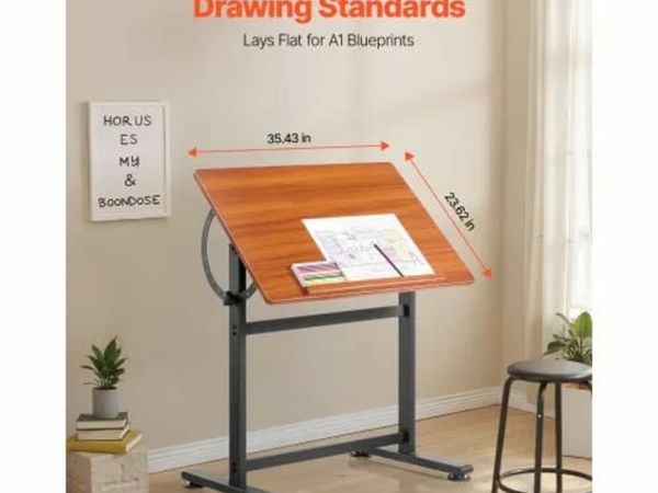 Drafting Table, Adjustable 0°–90° Tilt Drawing Des for sale in Co ...