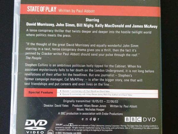 State of Play DVD 2003 David Morrissey John Simm for sale in Co ...