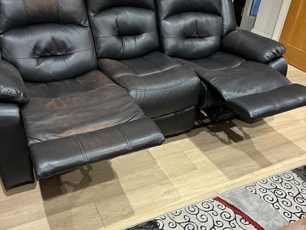 1 x 3 Seater Black Manual Recliner Sofa for sale in Co. Cork for €0 on ...
