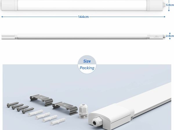 5ft LED Batten Lights 2 Pack 6000K Daylight Plug for sale in Co. Dublin ...