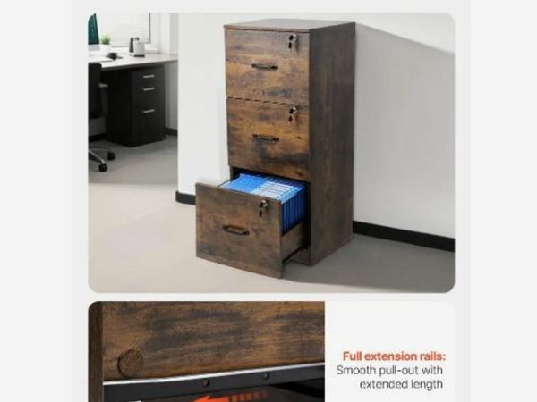 3 Drawer File Cabinet with Lock for sale in Co. Dublin for €140 on DoneDeal