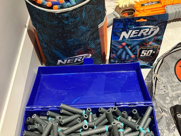 40 NERF & XSHOT Guns, Nerf Scooter, GunRack & Ammo for sale in Co ...