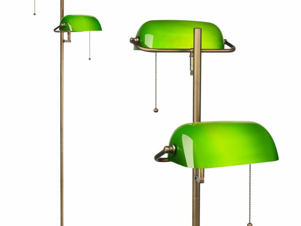 Green Glass Bankers Floor Lamp Double Light Slim for sale in Co. Dublin ...