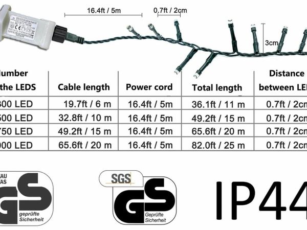Christmas Tree Fairy Lights 1000 LED 20m/65.6ft for sale in Co. Dublin ...