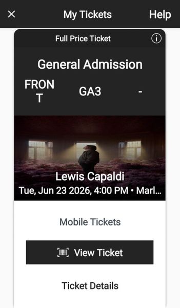 lewis capaldi dublin 2026 ticket png | 1 All Sections Ad For Sale in ...