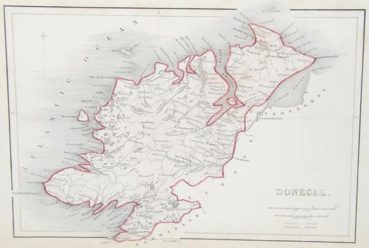 Antique Colour Map Of Donegal Circa 1840s for sale in Co. Waterford for ...