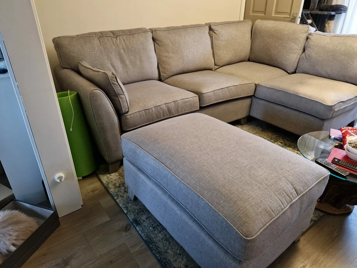 Corner sofa with footstole for sale in Co. Donegal for 400 on DoneDeal