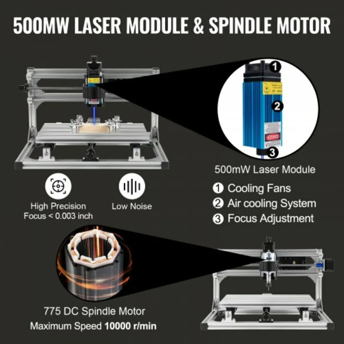 Cnc 3018 Router Kit With Laser Engraver 500mw Lase for sale in Co ...