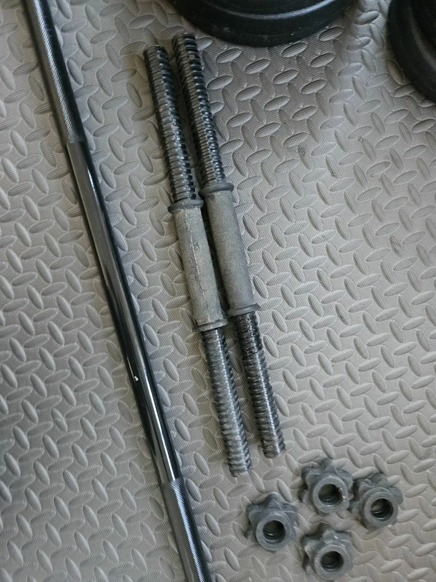 Barbell with weights up to 50kg for sale in Co. Galway for €45 on DoneDeal