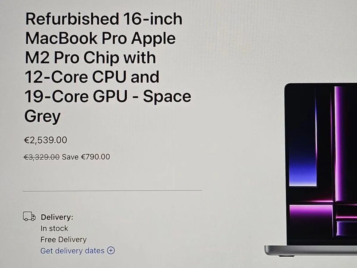 MacBook Pro 16" 2023 M2 Pro XDR 120hz 16gb 1Tb for sale in Co. Cork for ...