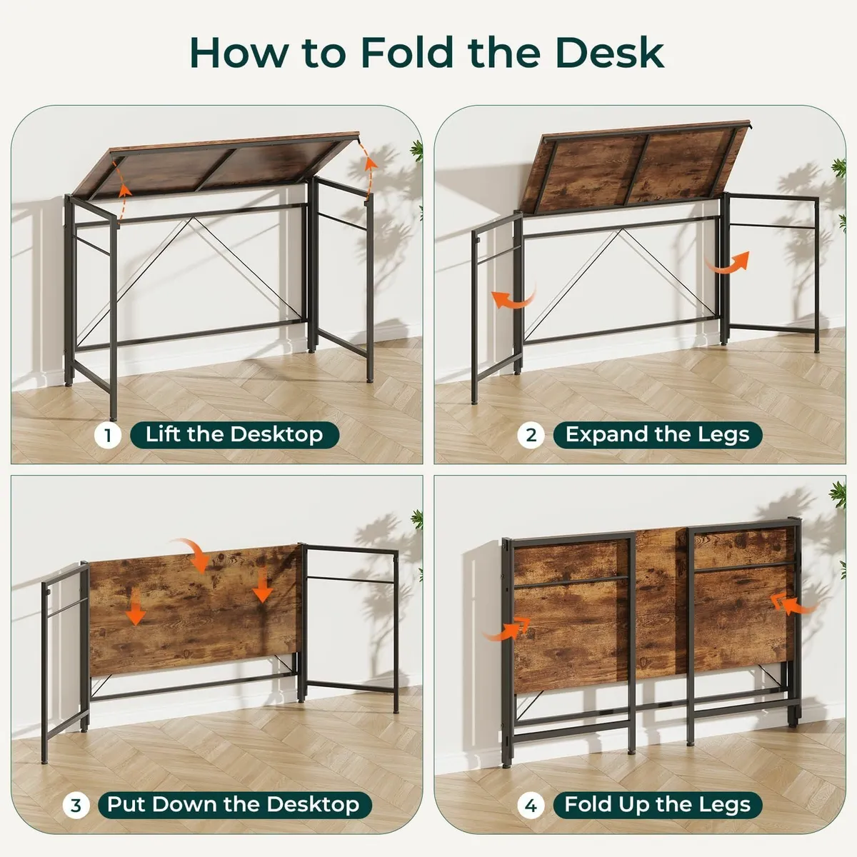 Folding Desk 110 x 50cm Writing Computer Foldable for sale in Co ...