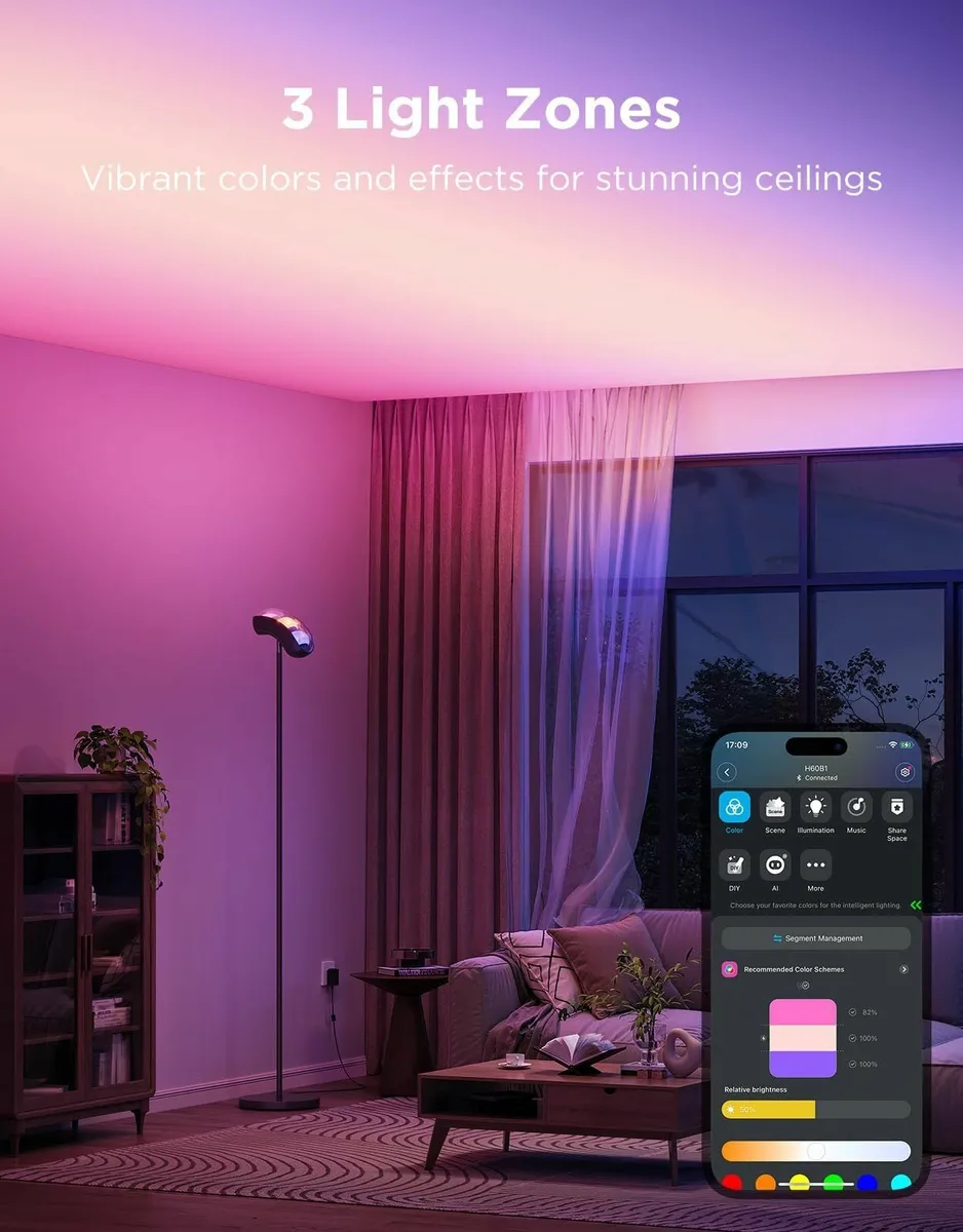 Torchiere LED Floor Lamp RGBWWIC 3-Zone Control for sale in Co. Dublin ...