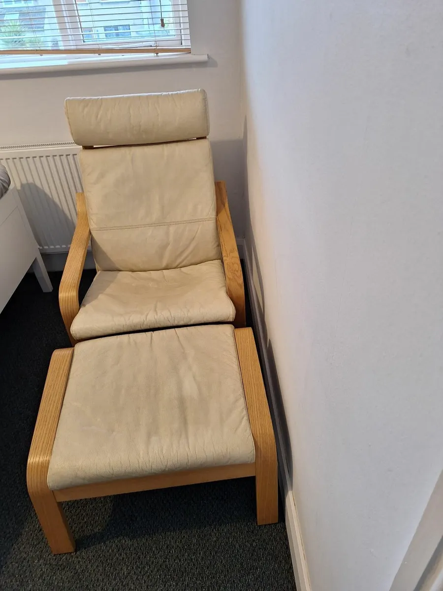 Poang Chair and Foot Rest for sale in Co. Dublin for €60 on DoneDeal