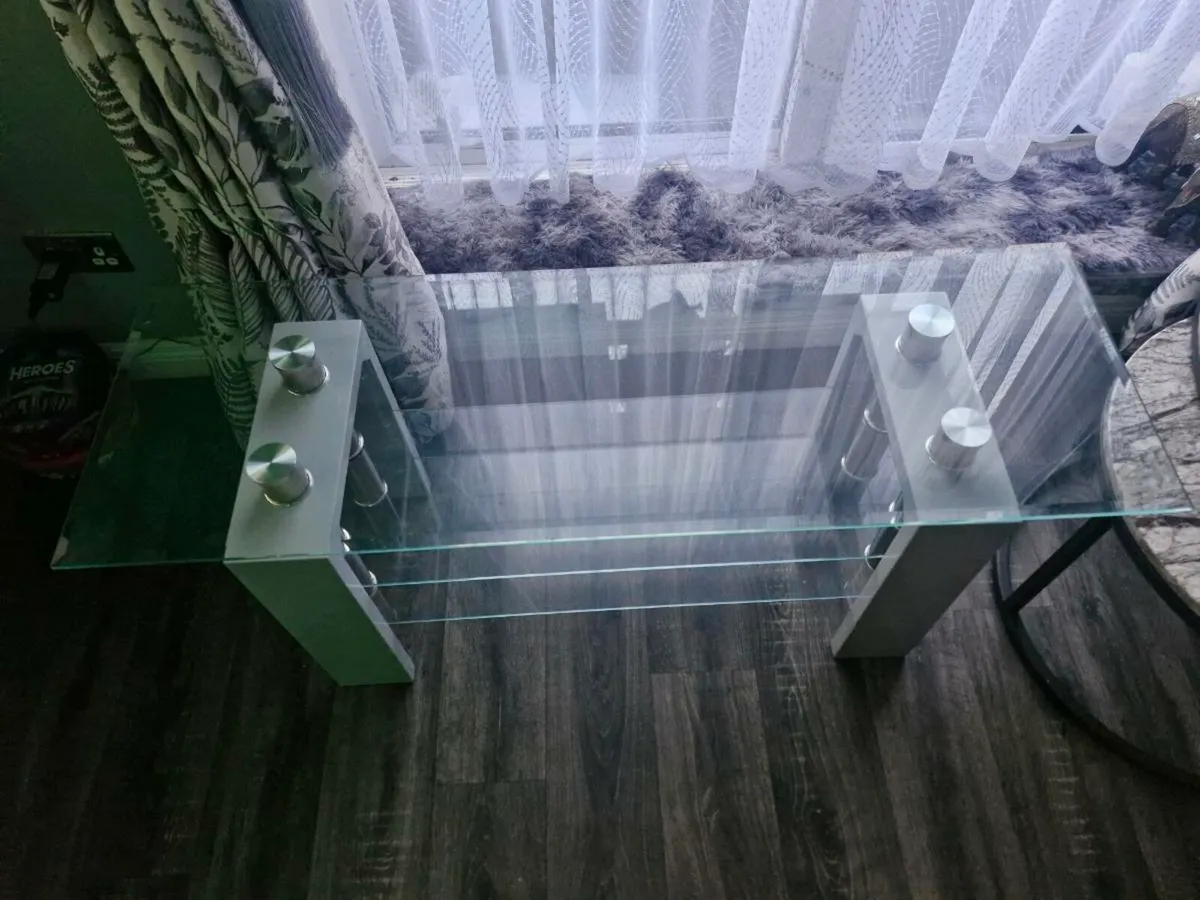 Glass table for sale in Co. Dublin for €70 on DoneDeal