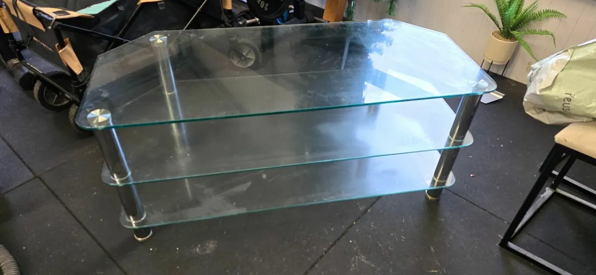 Tv corner stand glass. for sale in Co. Meath for €0 on DoneDeal
