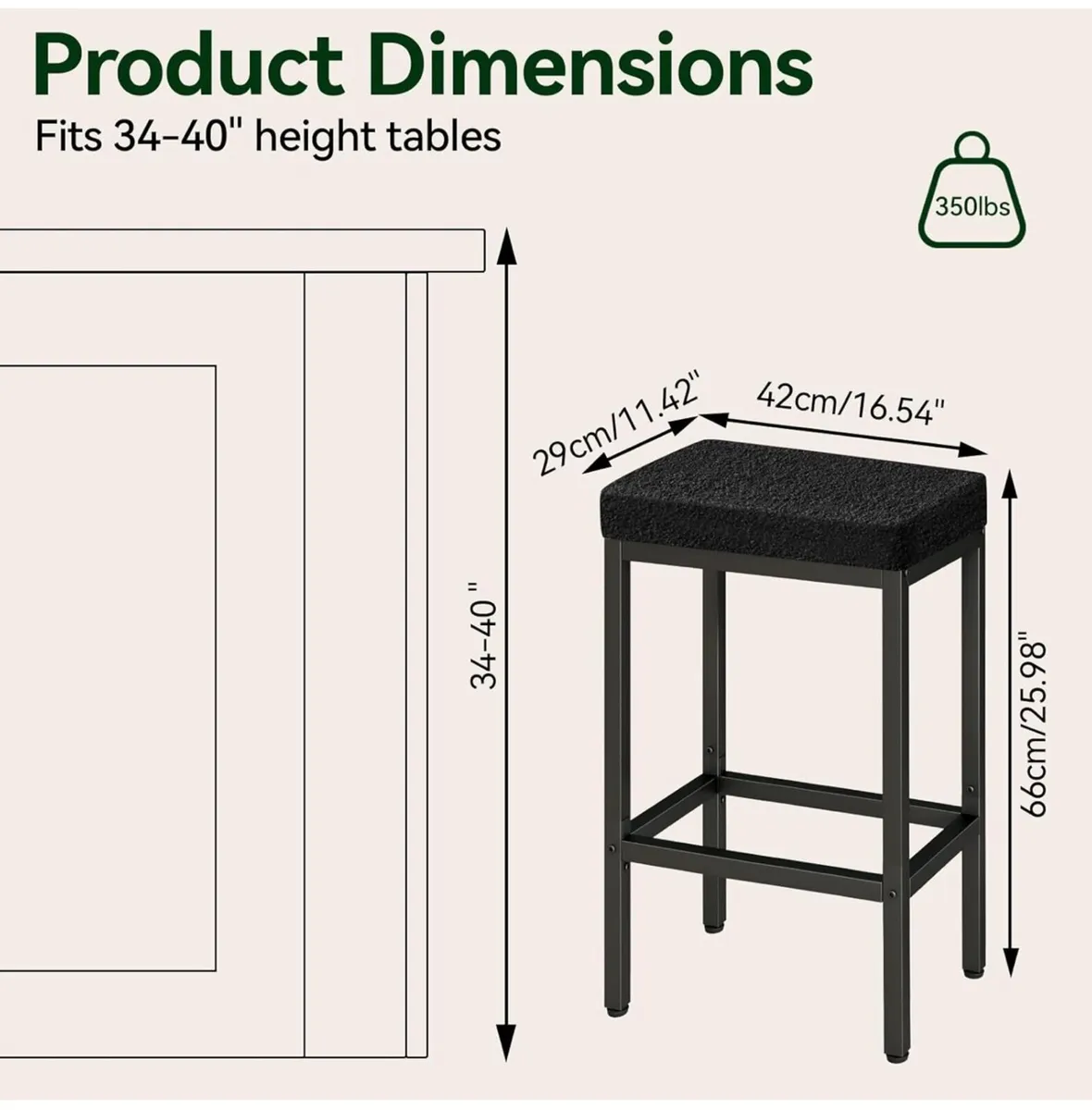 66 cm Bar Stools Set of 4 Black Breakfast Barstoo for sale in Co ...