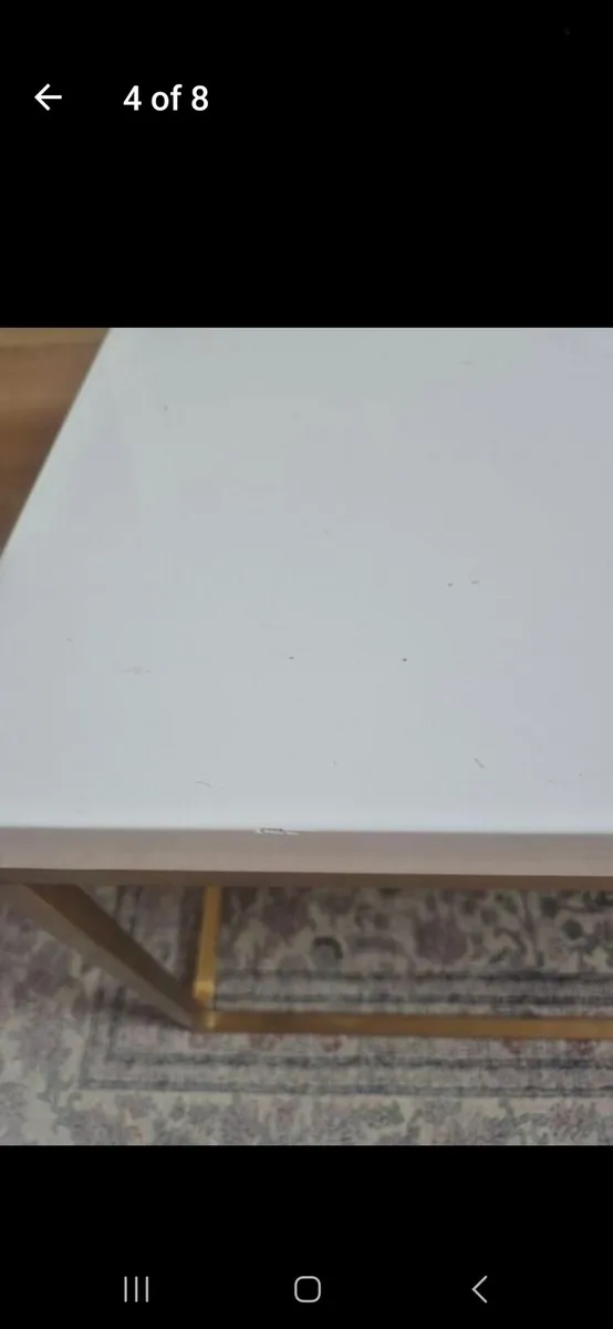 Coffee table white glass and brass from Browsers for sale in Co ...