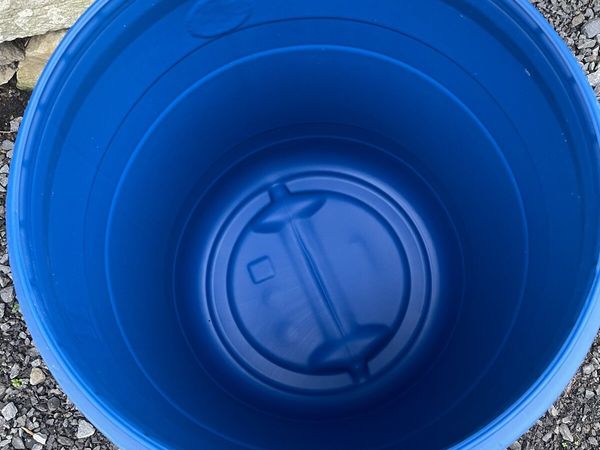 Blue barrels with clip on lids for sale in Co. Mayo for €18 on DoneDeal