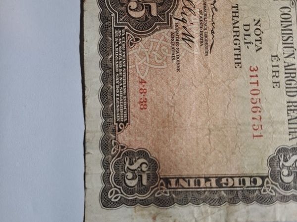 1938 lady lavery 5 pound note for sale in Co. Dublin for €180 on DoneDeal