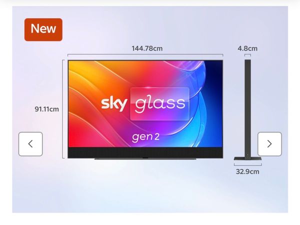 65 inch TV sky glass for sale in Co. Wexford for €300 on DoneDeal