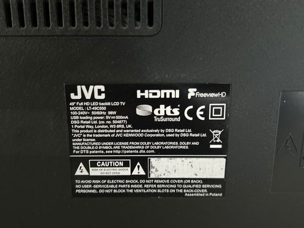 JVC HD LED 49’ for sale in Co. Dublin for €120 on DoneDeal