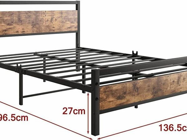 Double Bed Frame with Wooden Headboard Heavy Duty for sale in Co ...