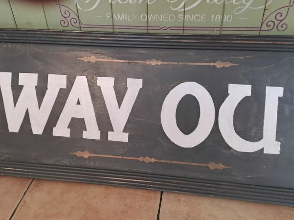 Large wooden vintage style way out sign for sale in Co. Donegal for € ...